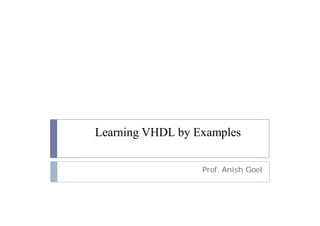 Learning vhdl by examples | PDF