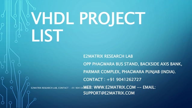 Vhdl Project List - Verilog Projects | PPT