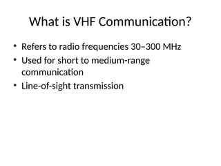 VHF Communication Basics Presentation Sheet | PPTX