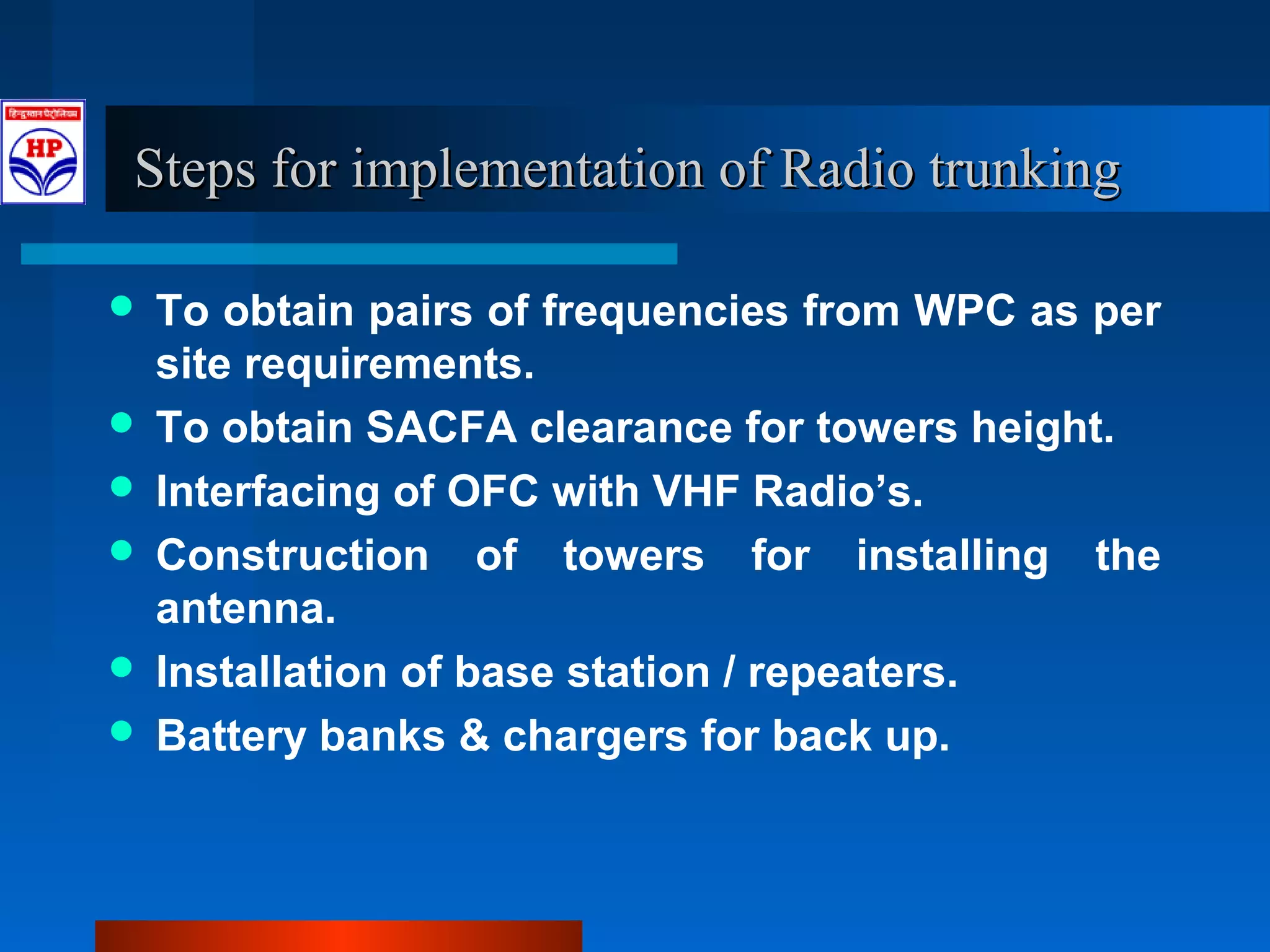 Vhf communication system for cross country pipelines | PPT