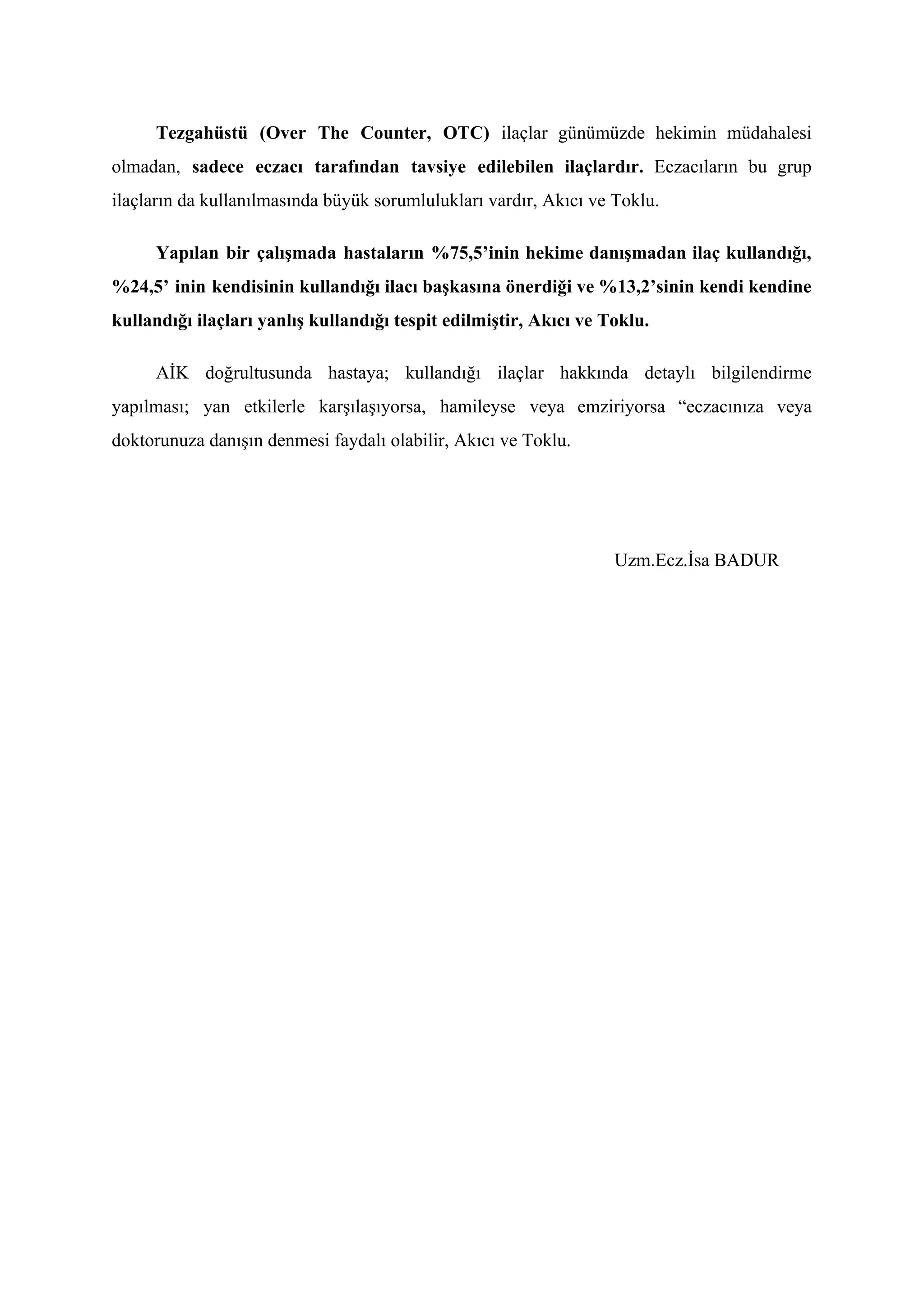 İlaç israfı Uzm.ecz isa badur | PDF