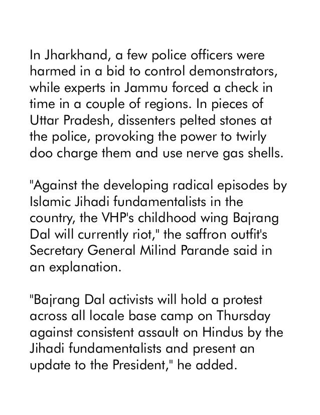 VHP; Bajrang Dal to protest nationwide against violence over Prophet ...