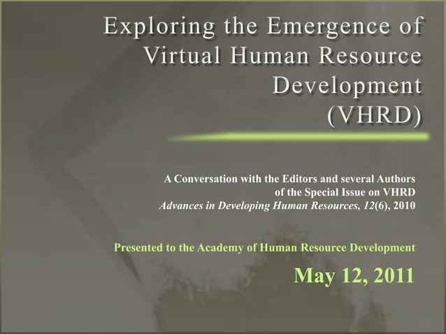 Exploring the Emergence of Virtual Human Resource Development | PPTX ...