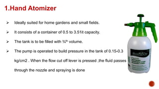 Demonstration of agriculture plan protection equipment | PPTX