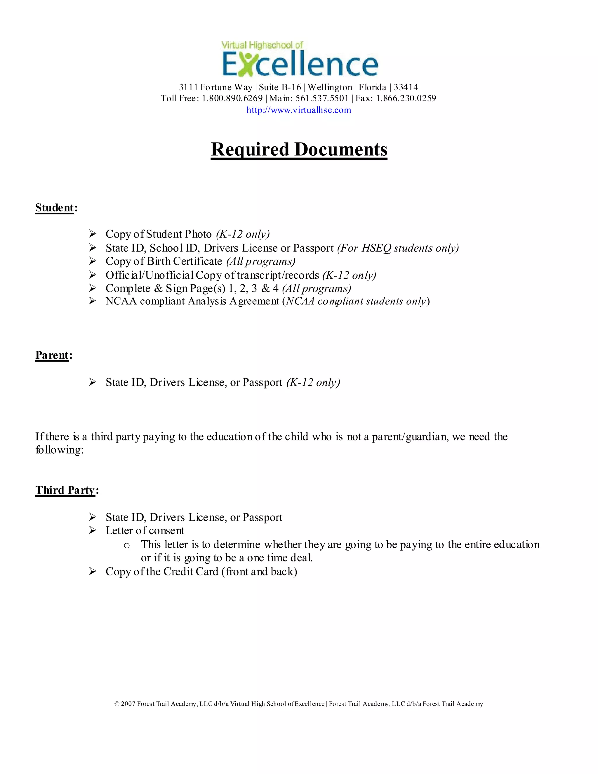 VIRTUAL HIGH SCHOOL OF EXCELLENCE APPLICATION FORM | PDF