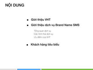 VHT | Giới thiệu dịch vụ Brand Name SMS | PDF