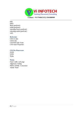 Vi INFOTECH css-syllabus | DOCX