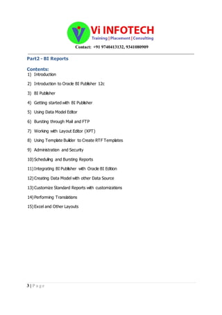 Vi INFOTECH otbi and bi reports in fusion cloud-syllabus | DOCX