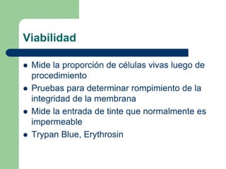 Viabilidad y conteo celular | PPTX
