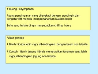 VIABILITAS DAN VIGOR BENIH : MATA KULIAH TEKNOLOGI BENIH | PPT