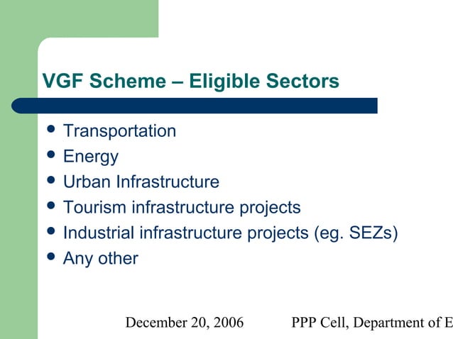 Viability gap funding | PPT | Business Accounting & Finance | Business