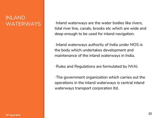 Viability of inland waterways in india | PPT