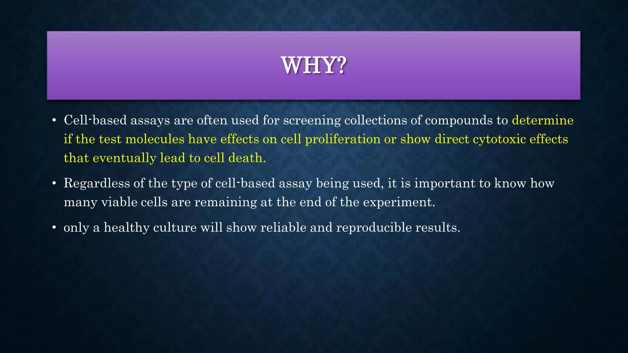 Viability testing of cells | PPTX