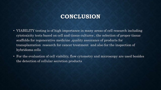 Viability testing of cells | PPTX | Chemistry | Science