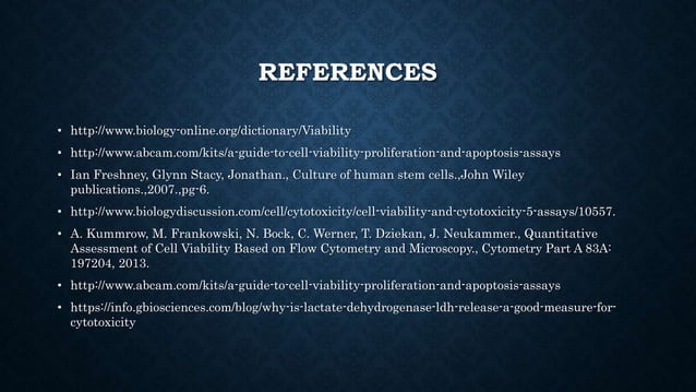 Viability testing of cells | PPTX | Chemistry | Science
