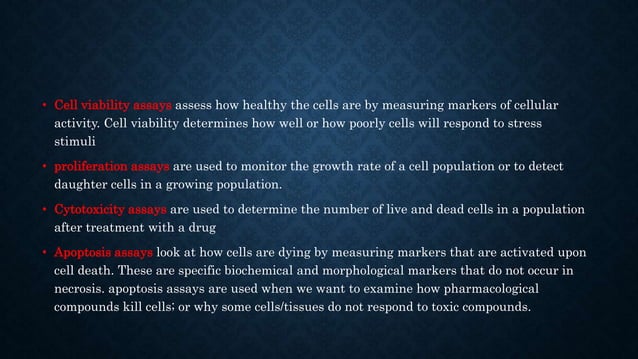 Viability testing of cells | PPTX | Chemistry | Science