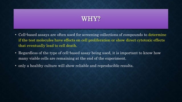 Viability testing of cells | PPTX | Chemistry | Science