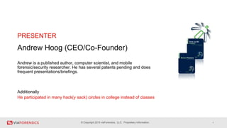 Via forensics thotcon-2013-mobile-security-with-santoku-linux | PPT