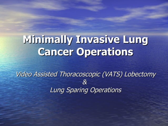 Lung Cancer: An Overview & Discussion of Minimally Invasive Surgical ...