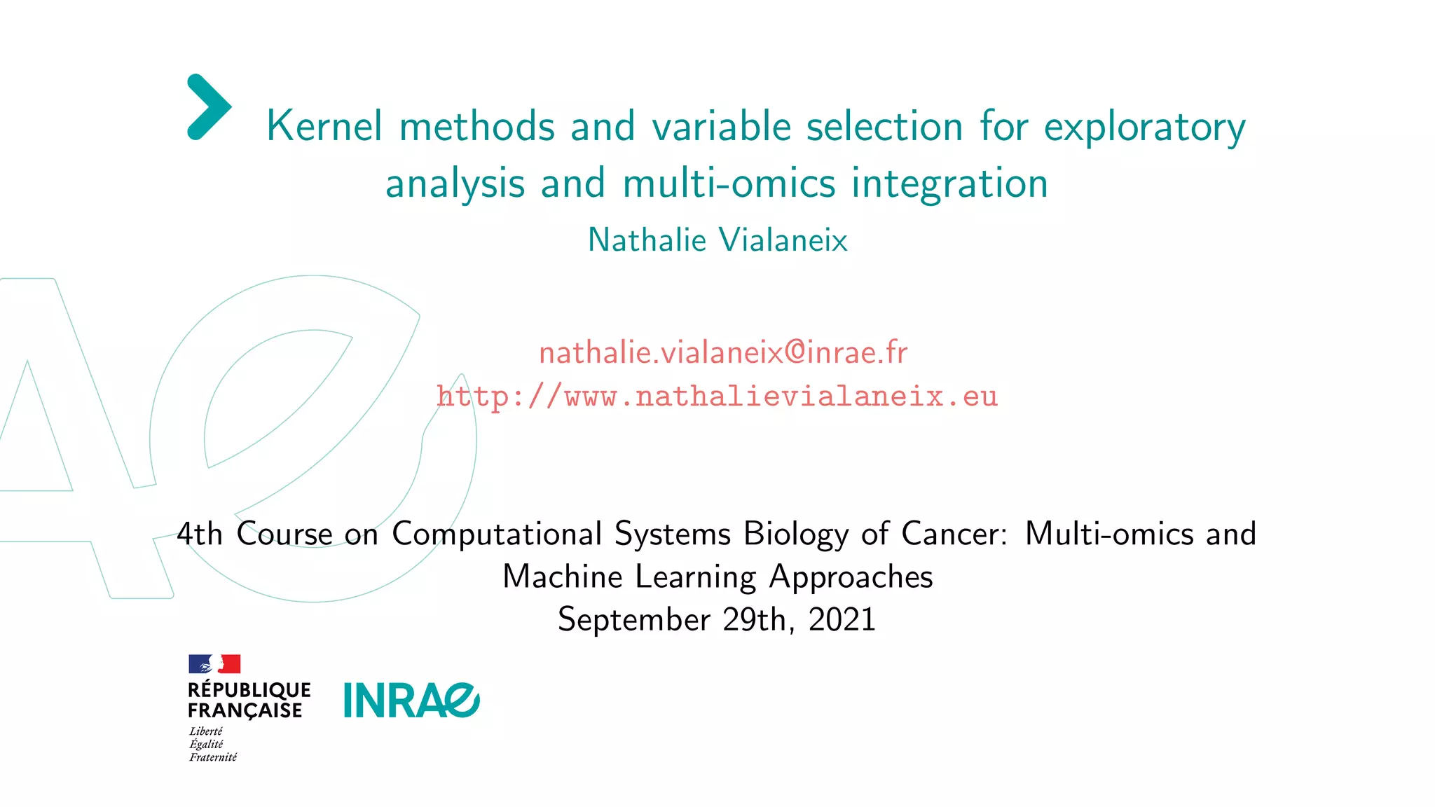 Kernel methods and variable selection for exploratory analysis and multi-omics integration | PPT