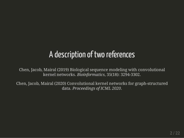 Convolutional networks and graph networks through kernels | PPT