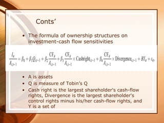 Article review Ownership structure , cash flow and capital investment ...