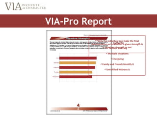 Character Strengths: VIA Pro Report Tutorial | PPTX