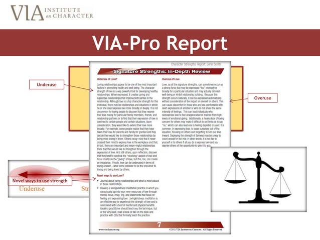 Character Strengths: VIA Pro Report Tutorial | PPTX