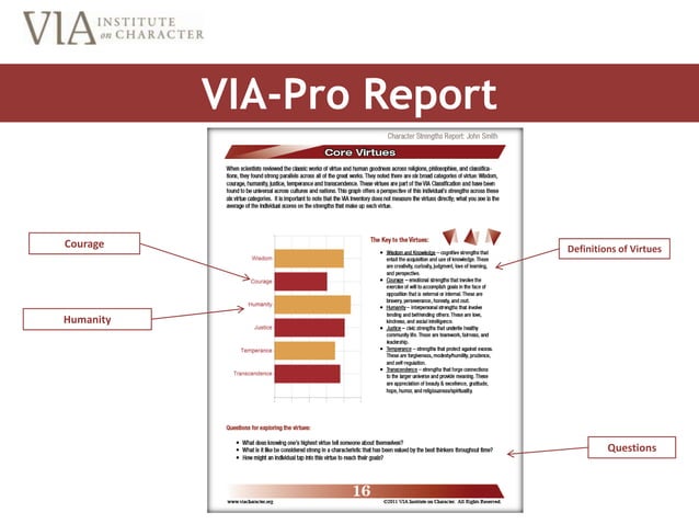 Character Strengths: VIA Pro Report Tutorial | PPTX