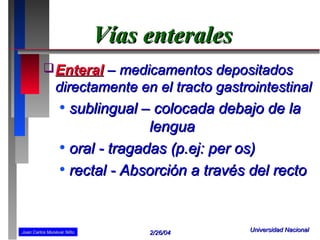 VÍAS DE ADMINISTRACIÓN DE MEDICAMENTOS | PPT