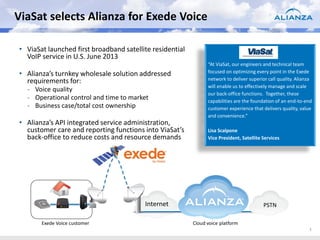 ViaSat Selects Alianza for Exede Voice | PPT