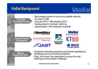 Viasat sspi vsat_day_2009 | PDF