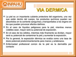 Vias de entrada y absorción de los agentes | PPT