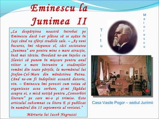 Viata si activitatea lui mihai eminescu | PPT