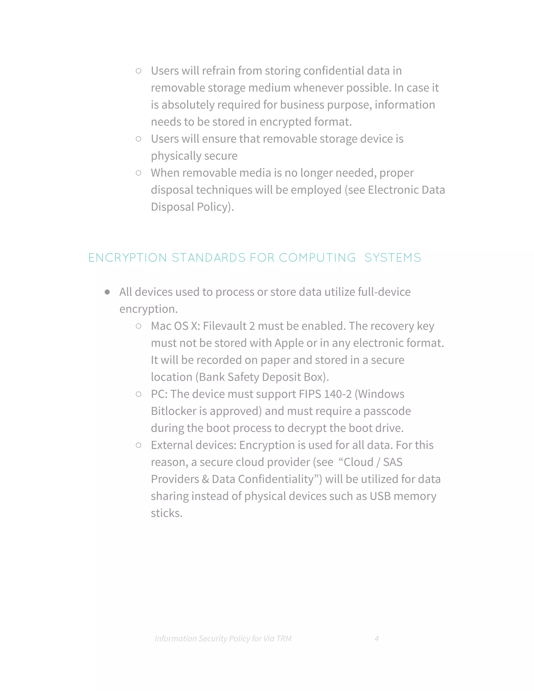 Via TRM Information Security Policy and Disaster Recovery Plan v 022616 | PDF