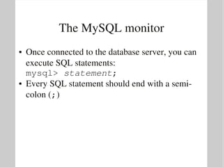 BITS: Introduction to MySQL - Introduction and Installation | PPT