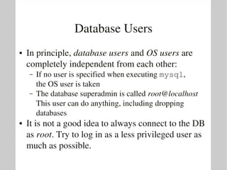 BITS: Introduction to MySQL - Introduction and Installation | PDF