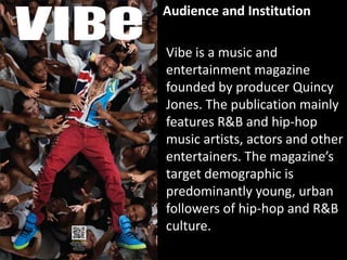 Front Cover Analysis - Vibe Magazine | PPTX