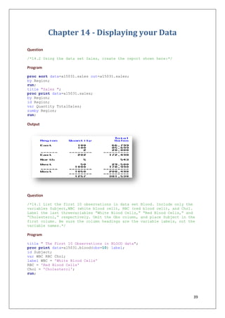 Learning SAS by Example -A Programmer’s Guide by Ron CodySolution | PDF