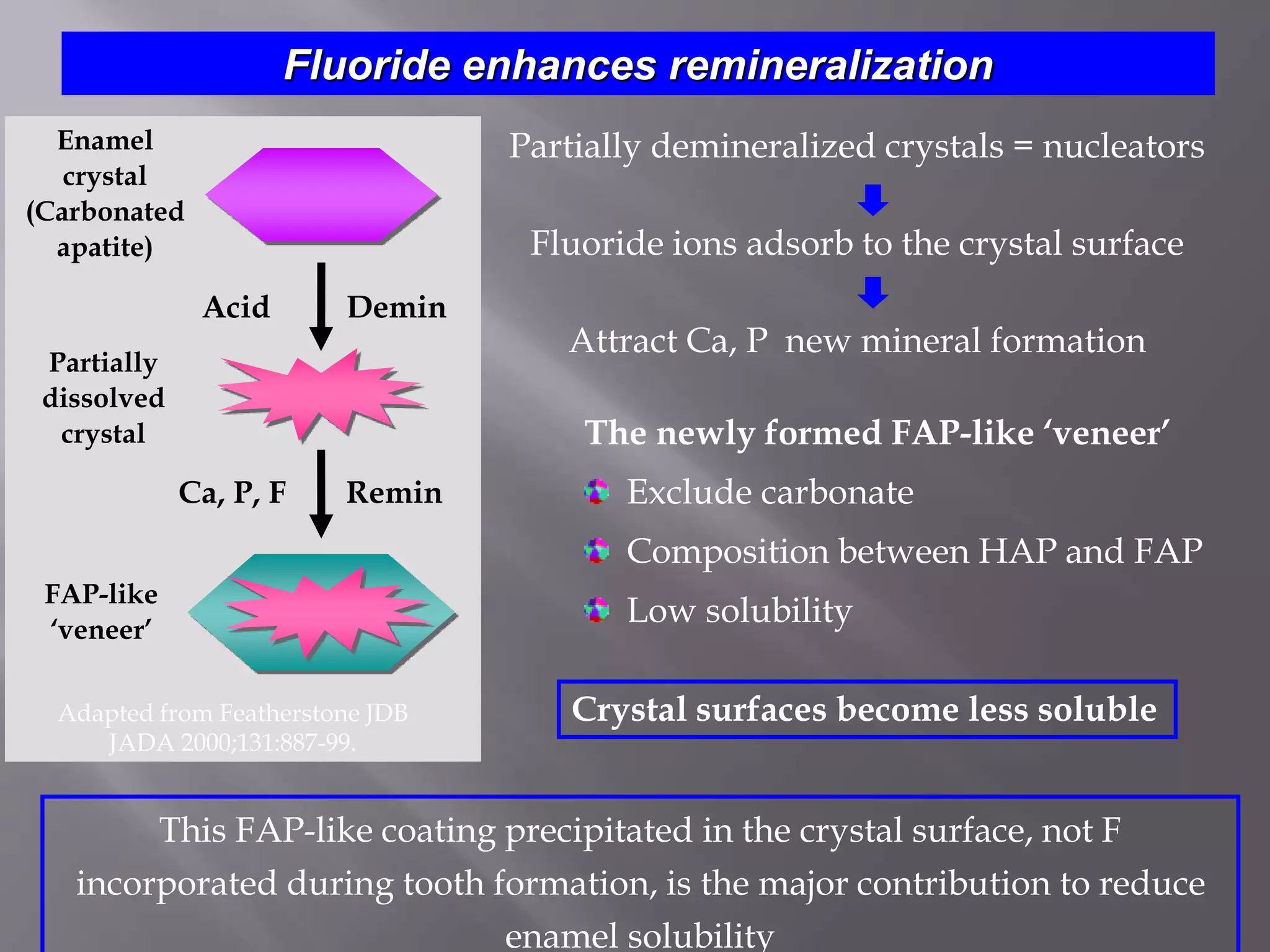 mechanism of action of fluoride in caries reduction | PPTX