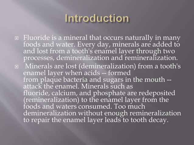 mechanism of action of fluoride in caries reduction | PPTX