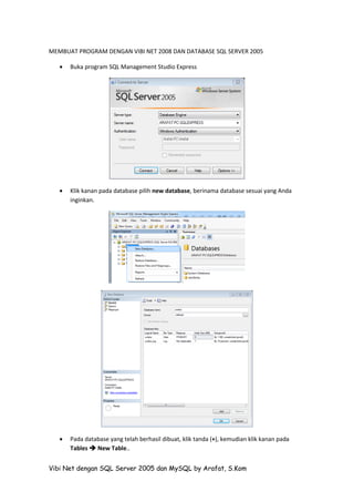 Vibi net sql server 2005 dan my sql | PDF