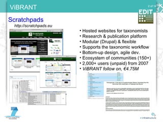 An introduction to ViBRANT: Virtual Biodiversity Research and Access Network for Taxonomy | PPT