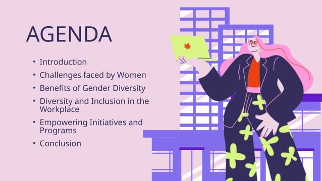 Vibrant Bold Illustrative Gender Diversity and Inclusivity Presentation ...