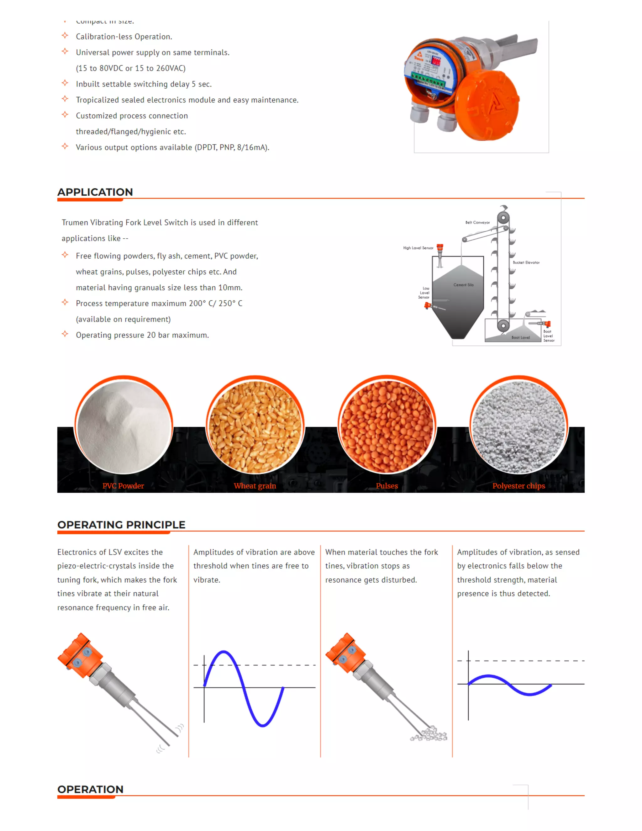 Vibrating Fork Level Switch | Trumen Technologies Pvt Ltd | PDF
