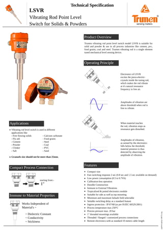 Vibrating Rod Point Level Switch for Solids | PDF | Radio Control ...