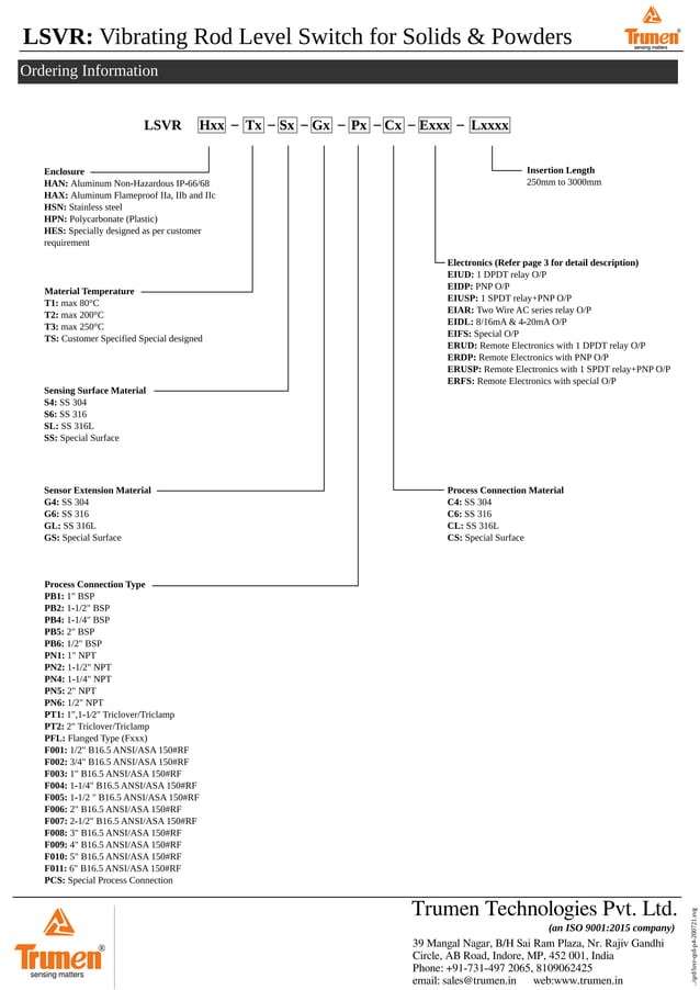 Vibrating Rod Point Level Switch for Solids | PDF | Radio Control | Hobbies & Interests