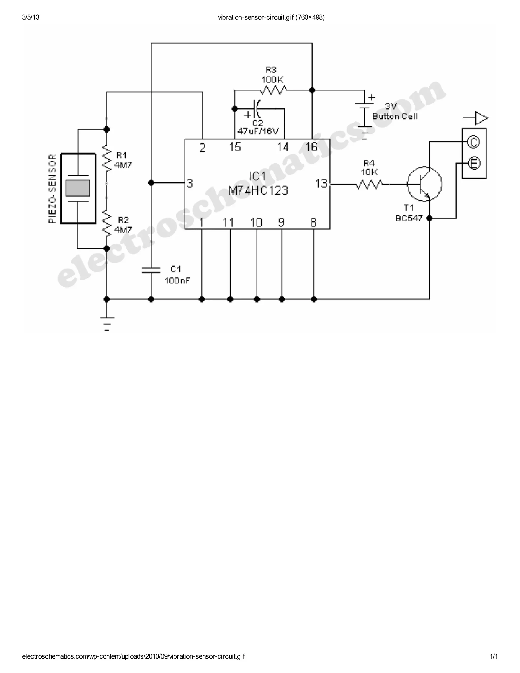 Vibration sensor-circuit | PDF