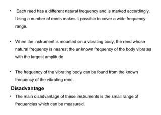 Vibration and frequency measuring instruments | PPT