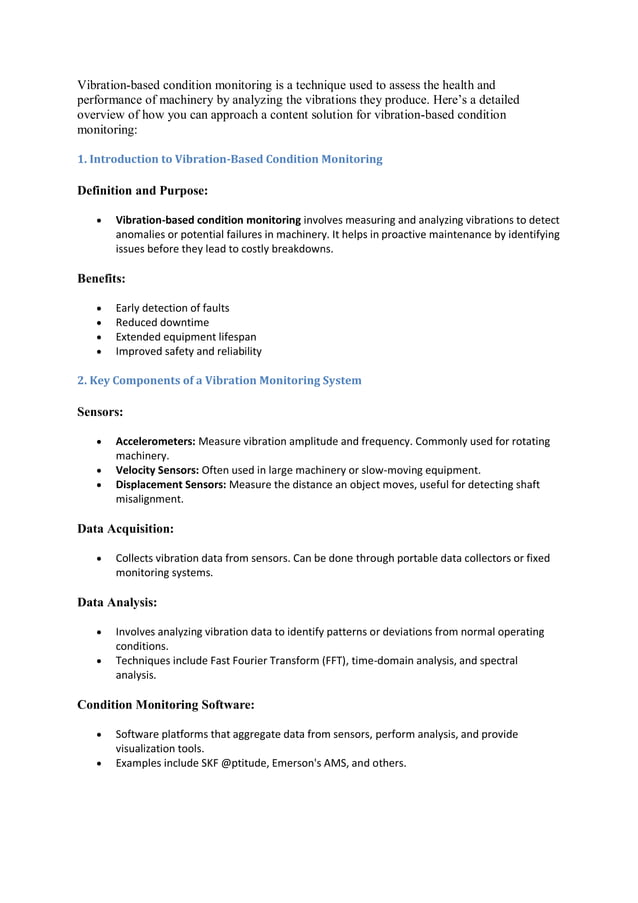 Vibration Based Condition Monitoring Pdf